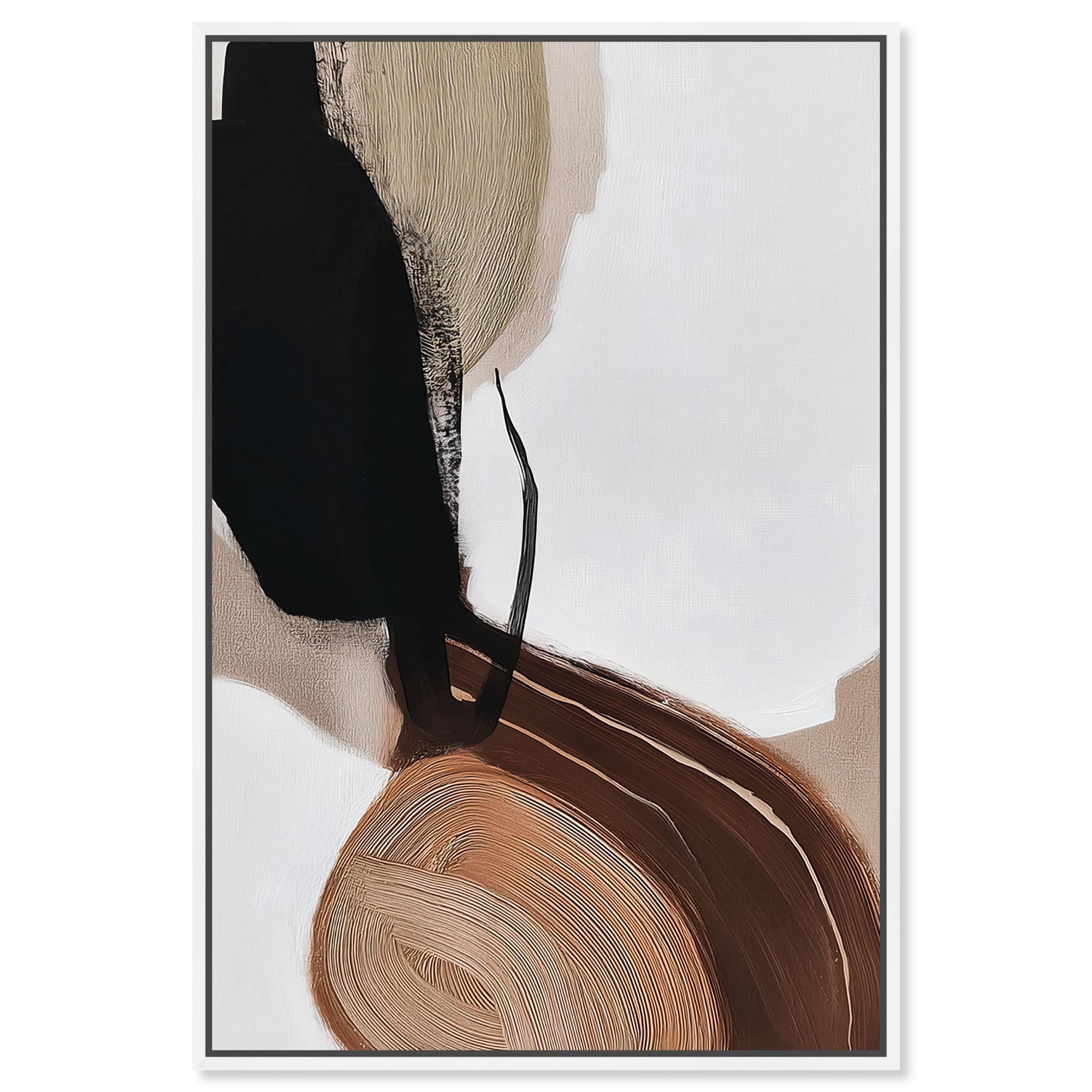 Earth Curve IV Canvas Print Boho Wall Decor by Art Remedy, White Frame ...