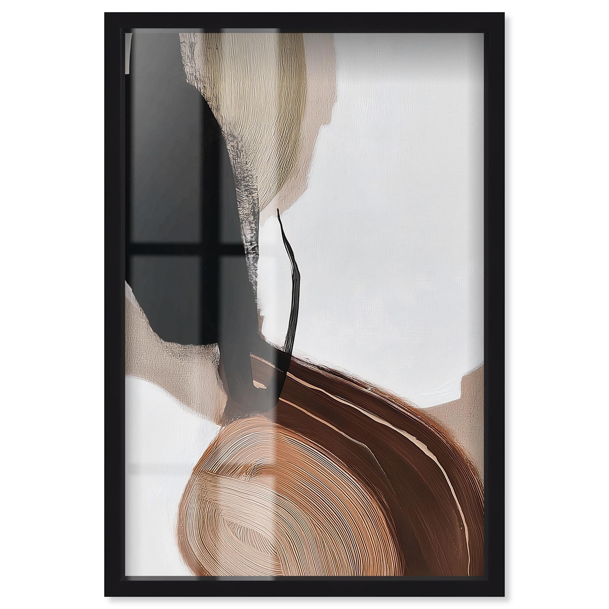 Earth Curve IV Shadowbox Print Boho Wall Decor by Art Remedy, Black ...