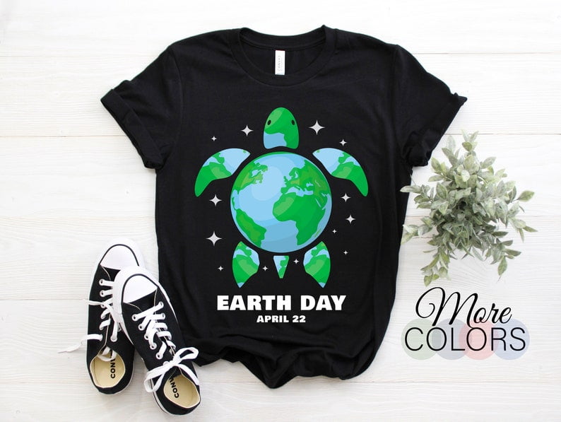 Earth Day 2022 Restore Earth Sea Turtle Art Save The Planet T-Shirt ...