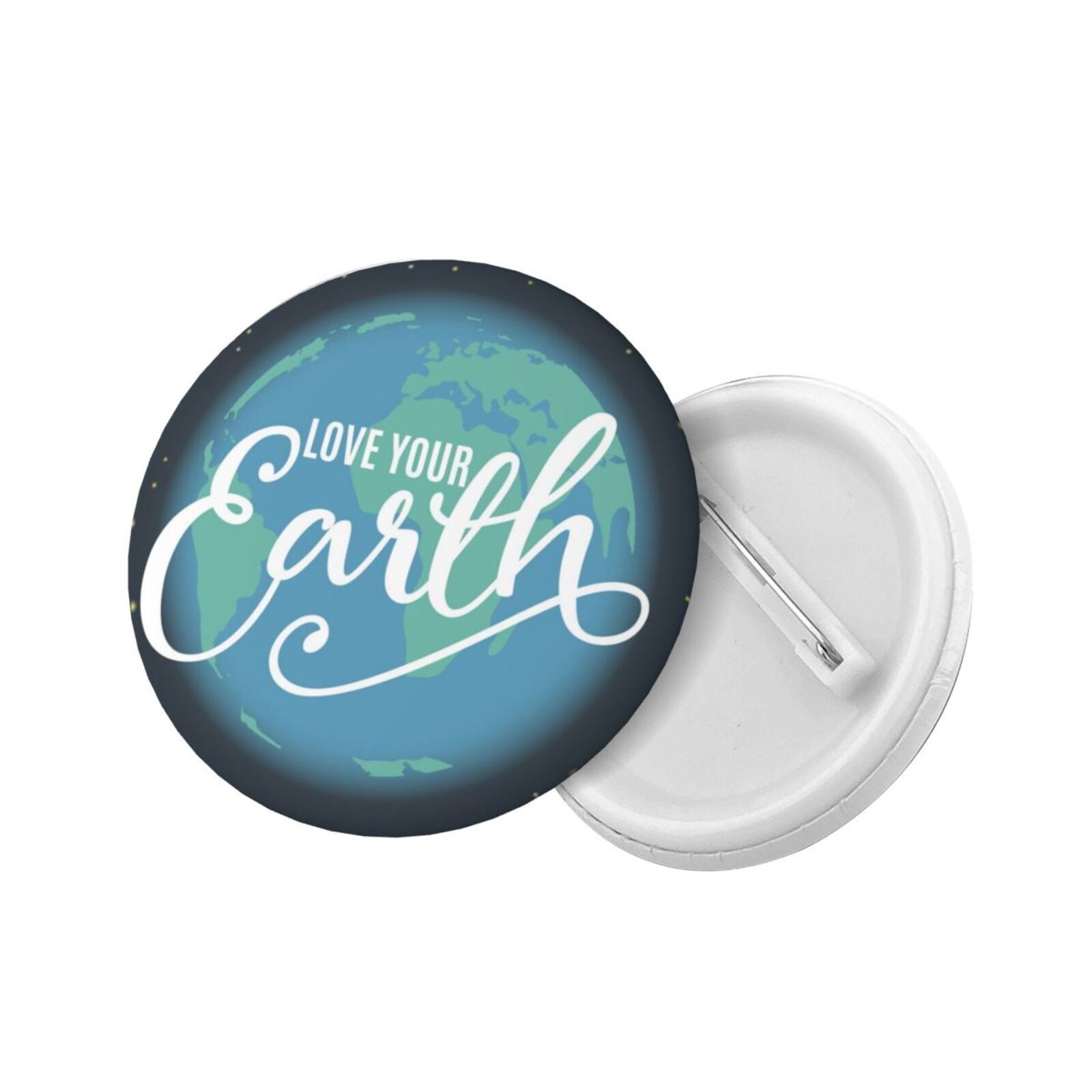 Earth Day 2024 Pin Button Badge, Personalised Button Metal Badge Round ...