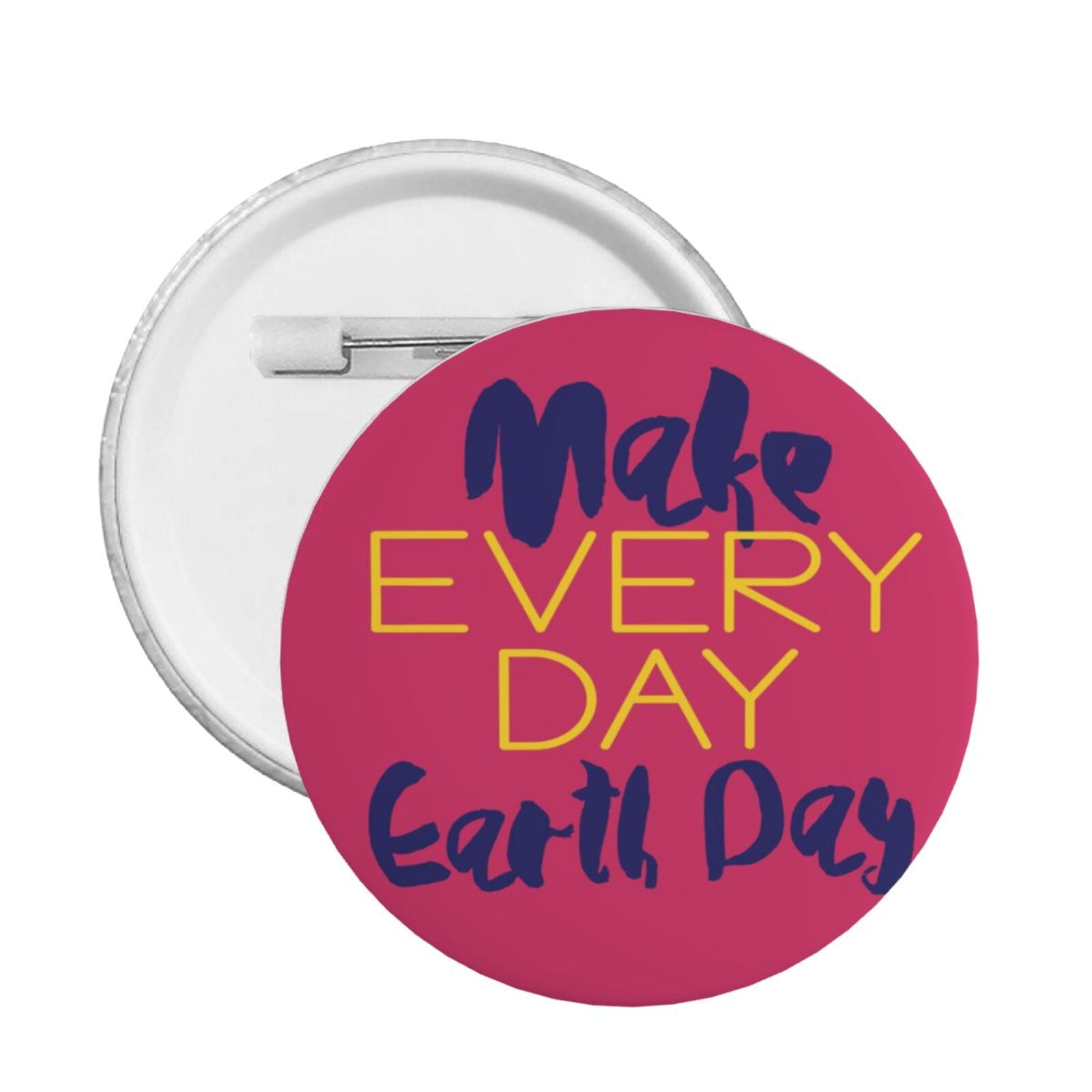 Earth Day 2024 Pin Button Badge, Personalised Button Metal Badge Round ...