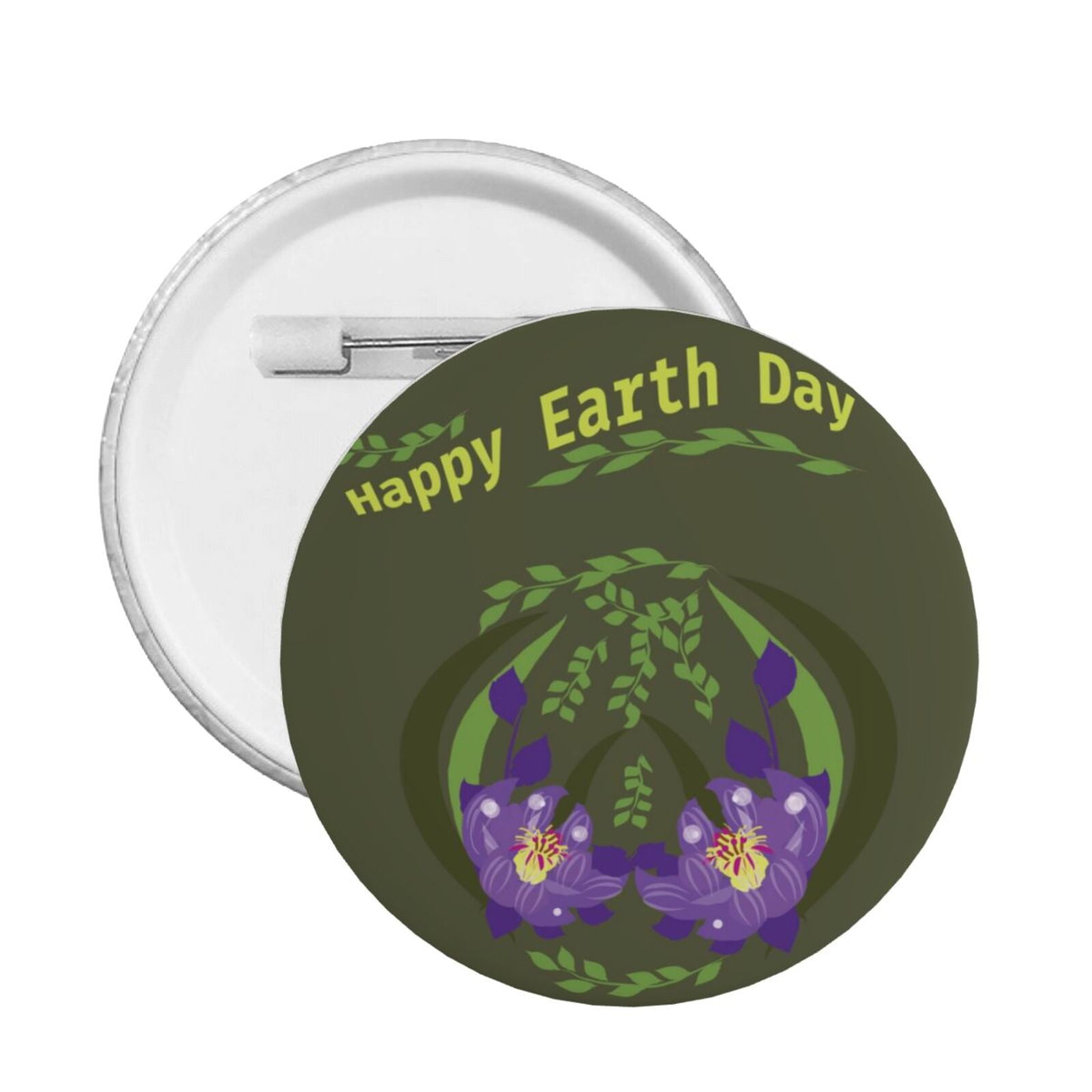 Earth Day 2024 Pin Button Badge, Personalised Button Metal Badge Round ...