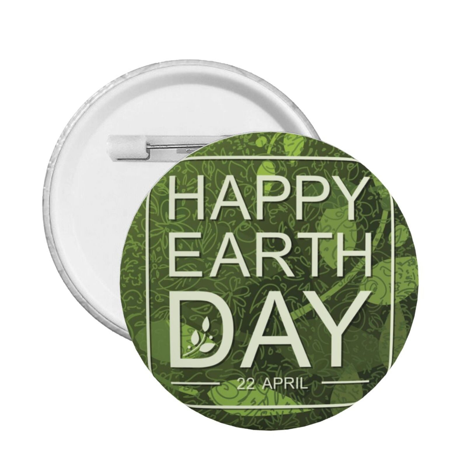 Earth Day 2024 Pin Button Badge, Personalised Button Metal Badge Round ...