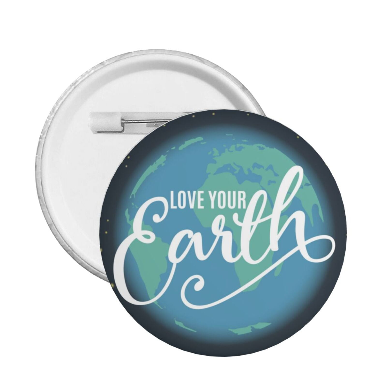 Earth Day 2024 Pin Button Badge, Personalised Button Metal Badge Round ...