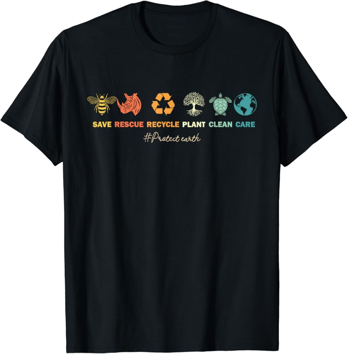 Earth Day 2024 | Save Bees Rescue Animals Recycle Plastic Unisex T-Shirt S-5Xl - Best Birthday ...