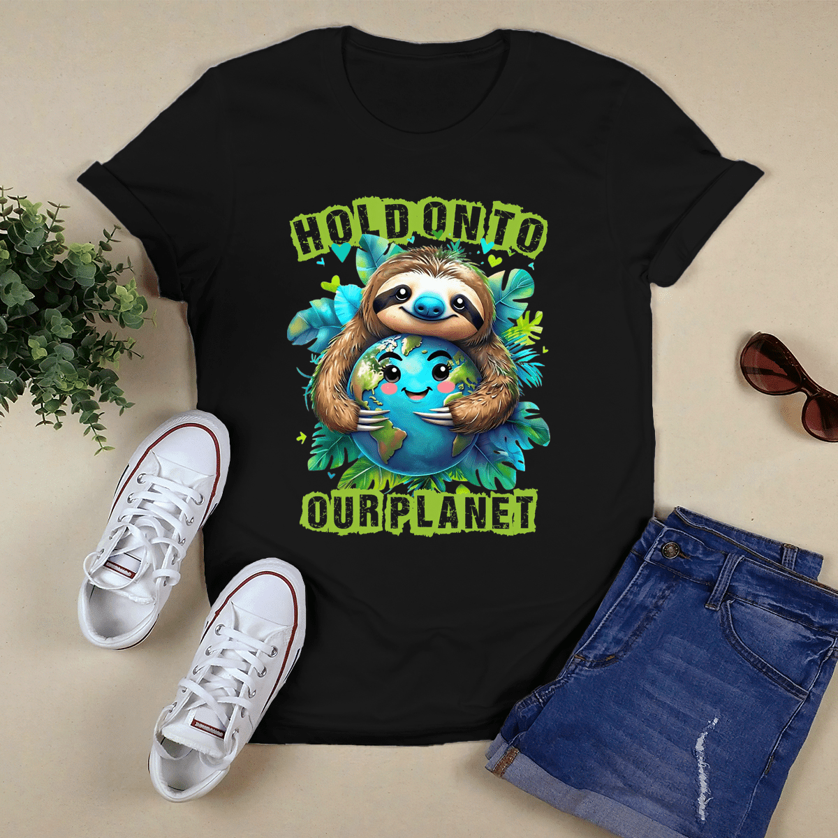 Earth Day 2025 Hold On To Our Planet Cute Sloth Animal Earth Day ...