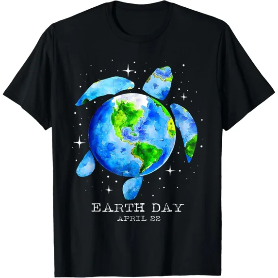 Earth Day 2025 Restore Earth Sea Turtle Art Save Planet Graphic Unisex ...