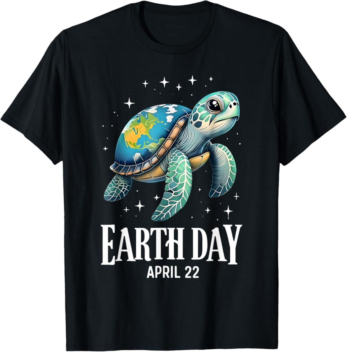 Earth Day 2025 Restore Earth Sea Turtle Art Save The Planet Unisex T ...