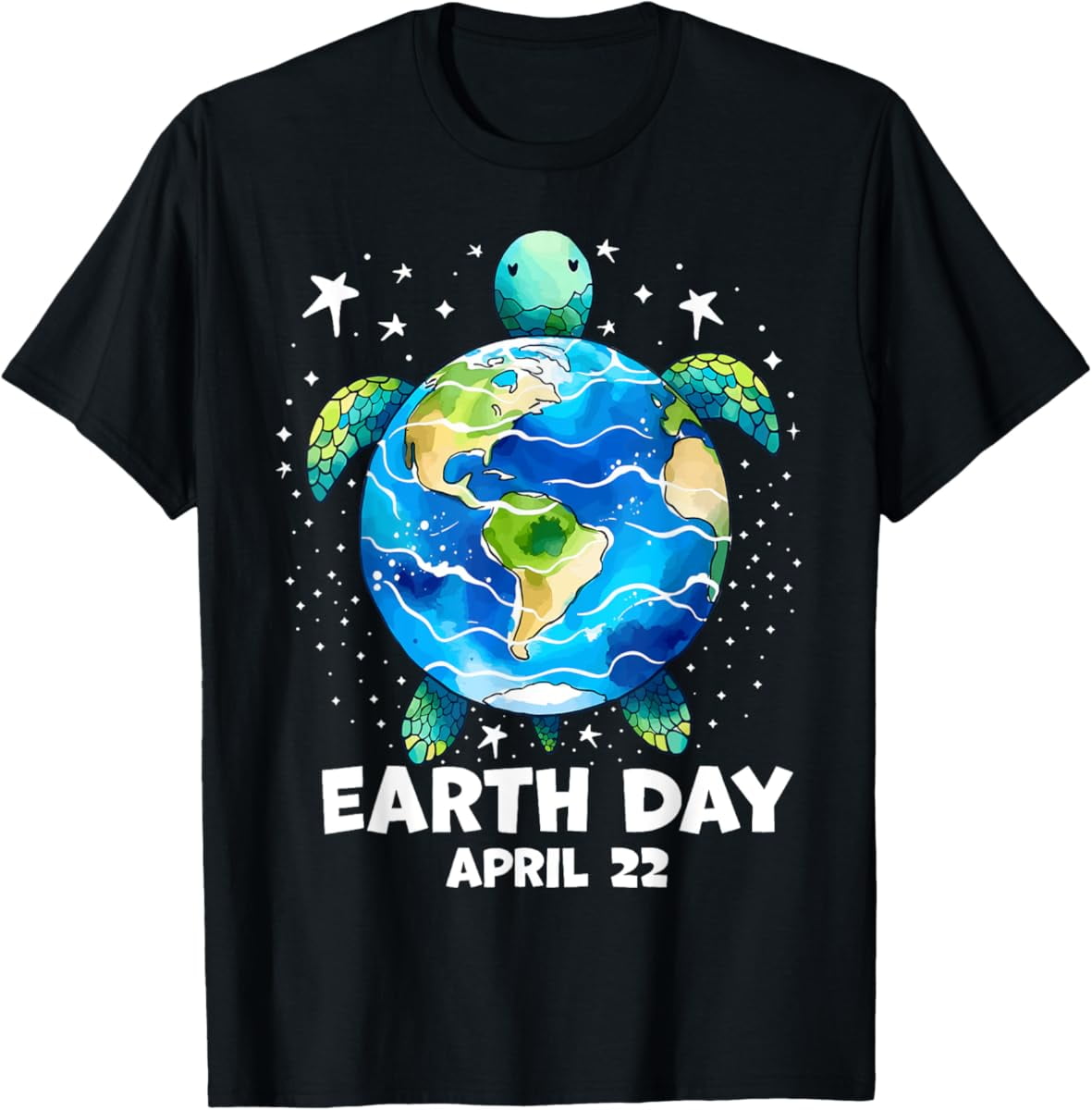 Earth Day 2025 Restore Earth Sea Turtle Art Save the Planet T-Shirt ...
