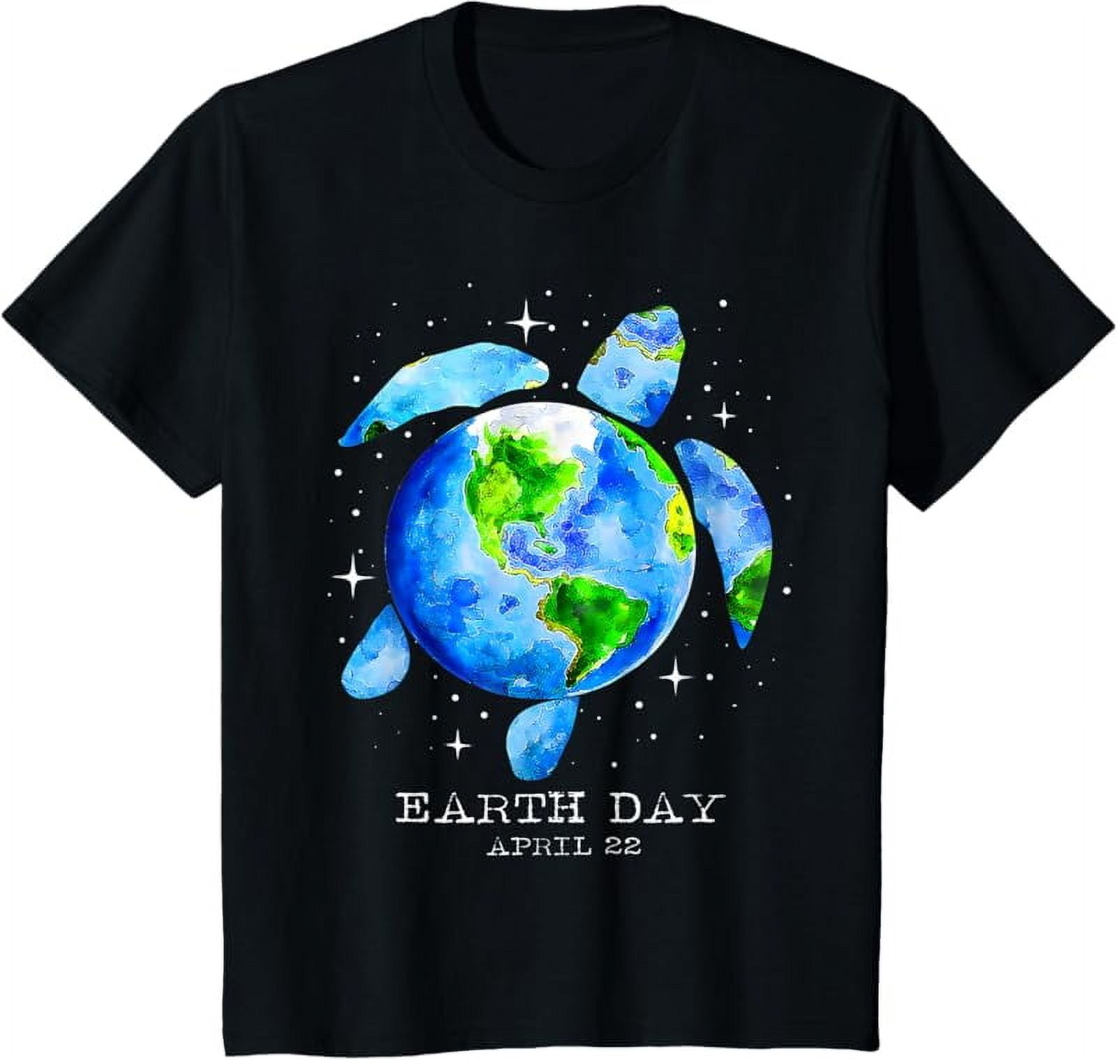 Earth Day 2025 Restore Earth Sea Turtle Art Save the Planet T-Shirt ...