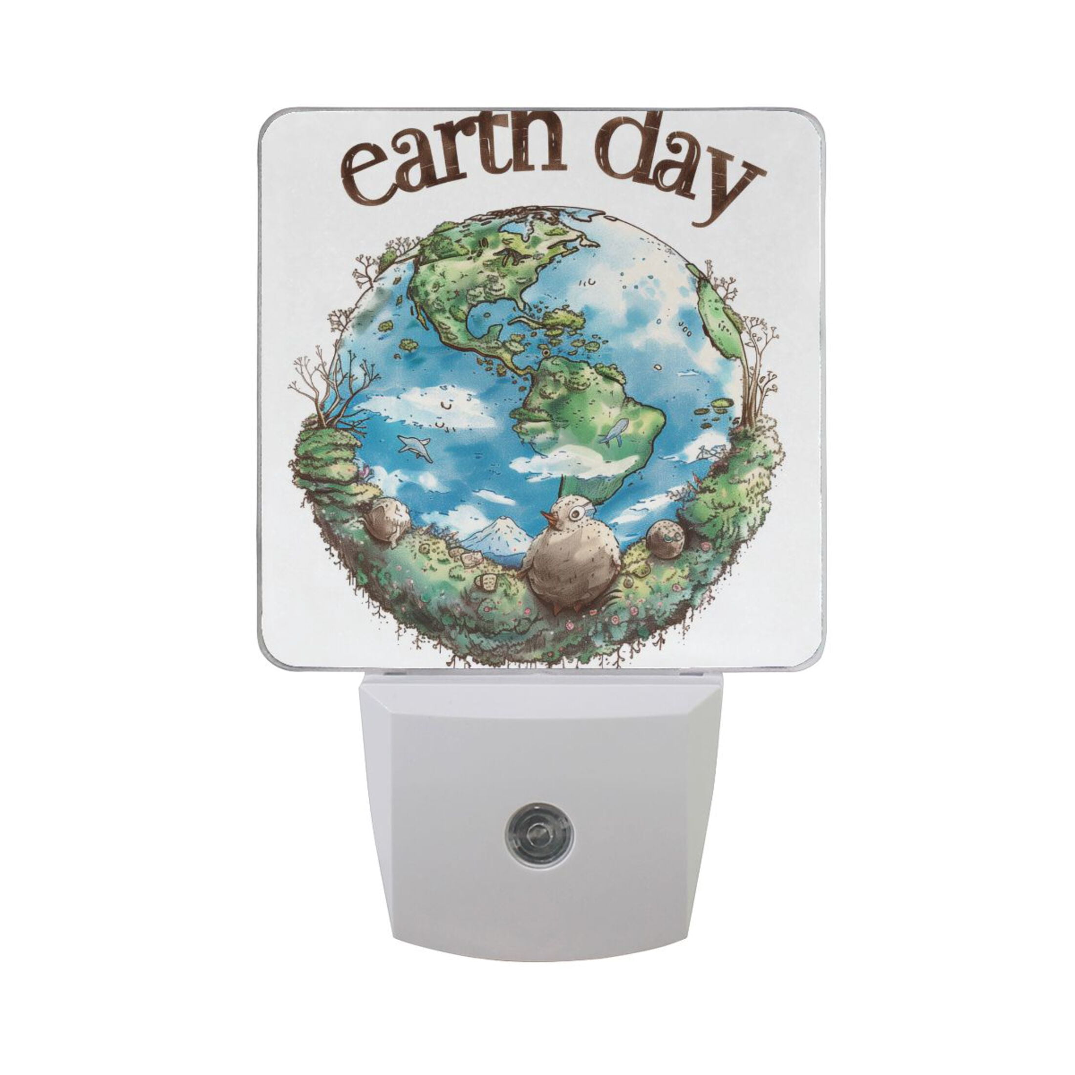 Earth Day Cartoon Bird Night Light 2 Pack LED Nightlight Plug into Wall ...