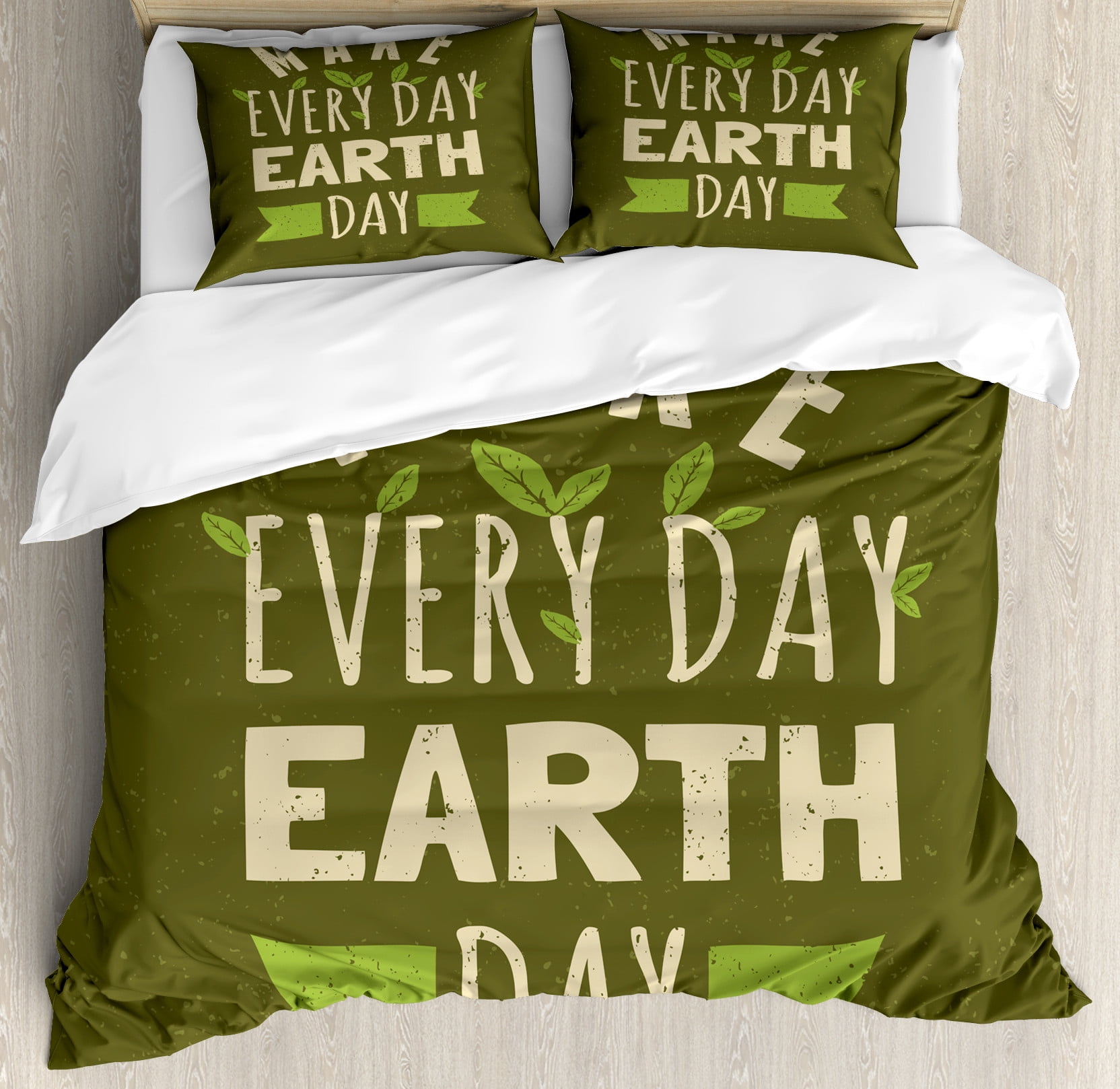 Earth Day Duvet Cover Set, Make Everyday Typography Environmental ...