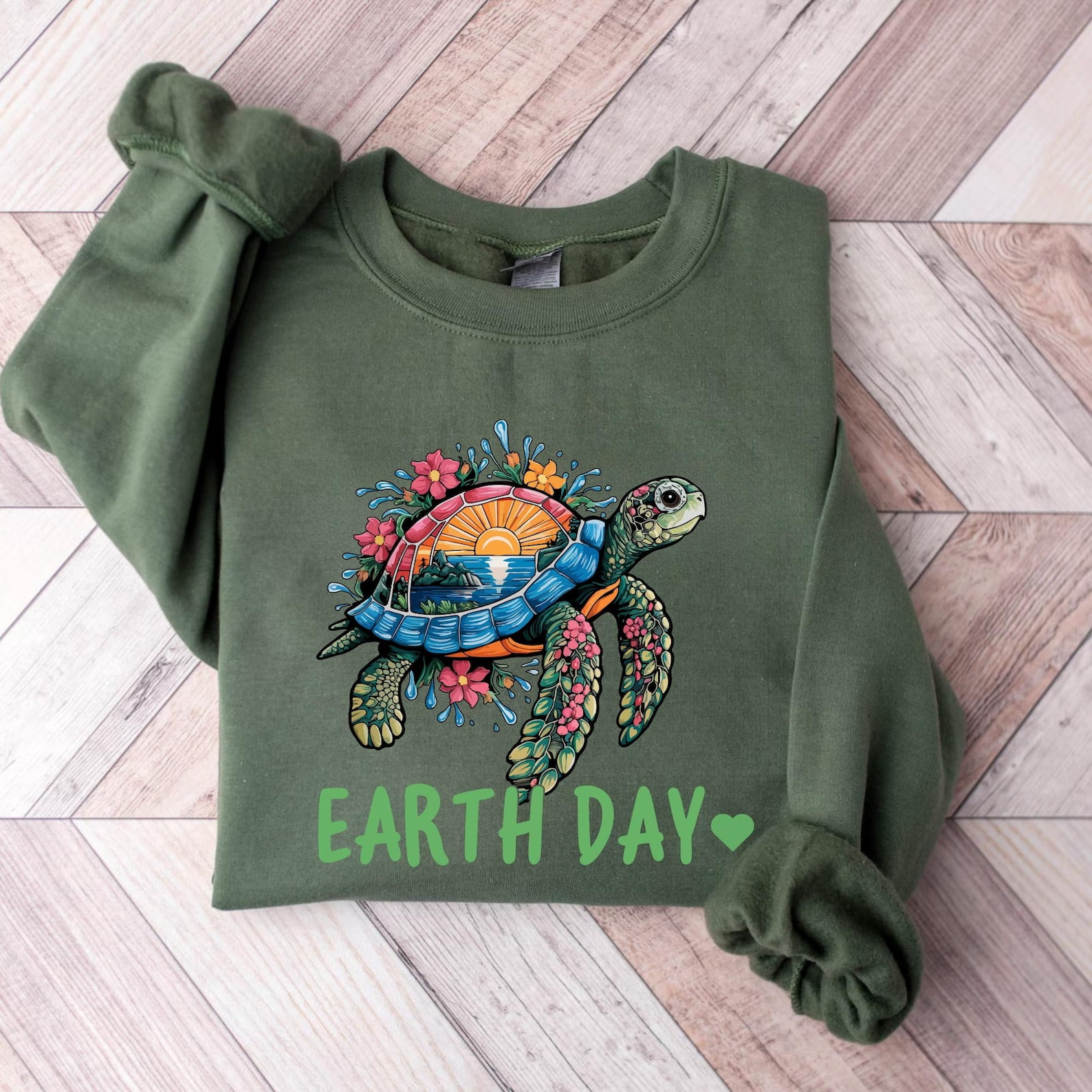 Earth Day Everyday Graphic Sweatshirt, Eco Friendly Nature Design ...
