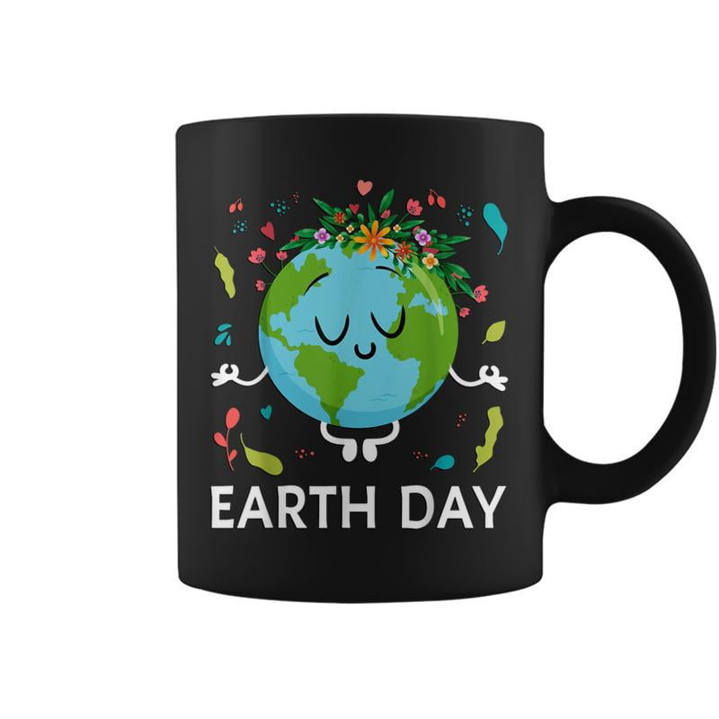 Earth Day Floral Cute Peaceful Planet Earth Day 2025 Coffee Mugs ...