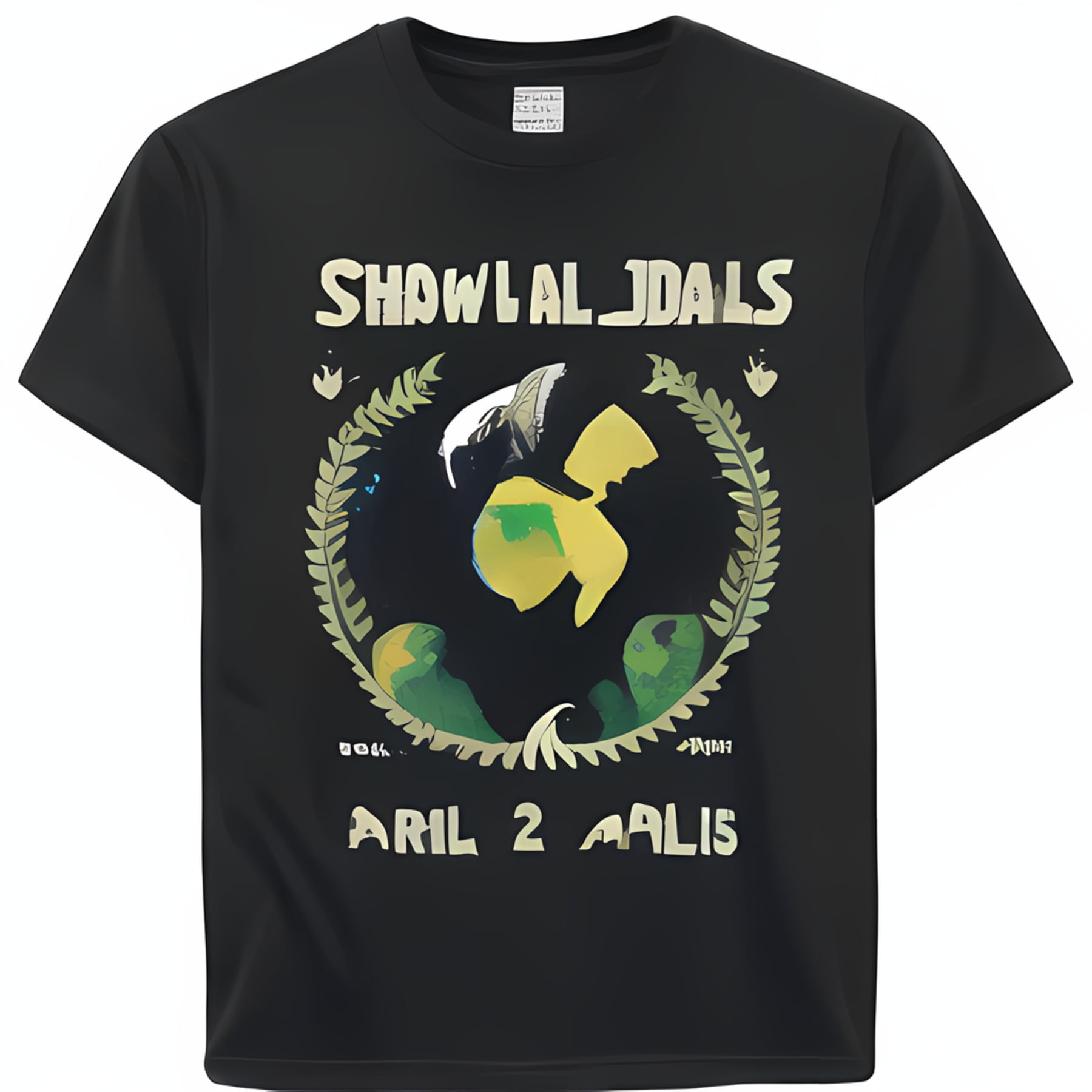 Earth Day Inspired Black T-Shirt: 'Show All Dials' Graphic Green Yellow ...