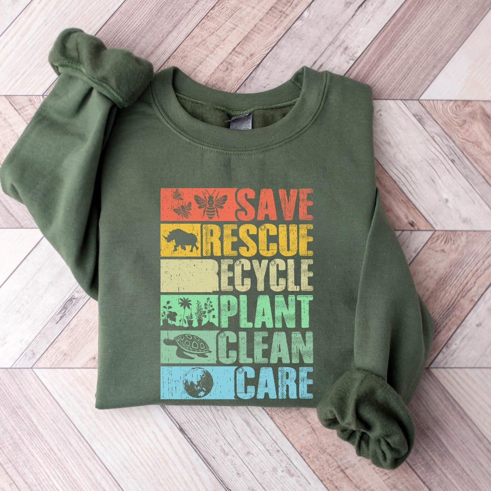 Earth Day Inspired Pullover Featuring Planet Earth Illustration, Clean ...