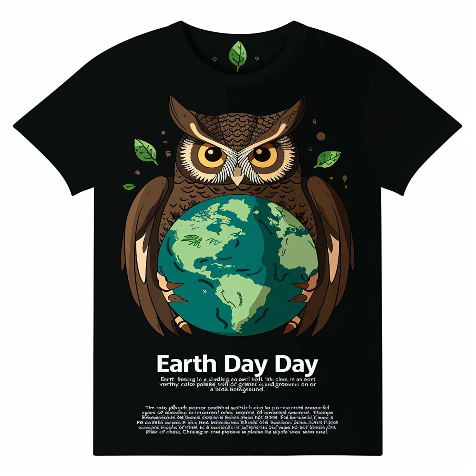 Earth Day Owl Holding Planet Earth EcoFriendly TShirt Cute & Powerful ...