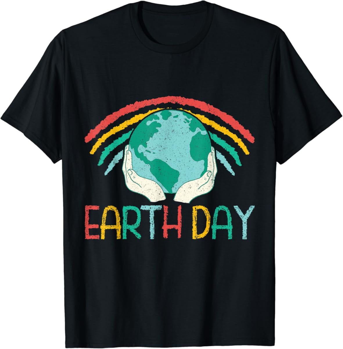 Earth Day Rainbow Globe T-Shirt Vintage Tee - Best Birthday Tee Gifts ...