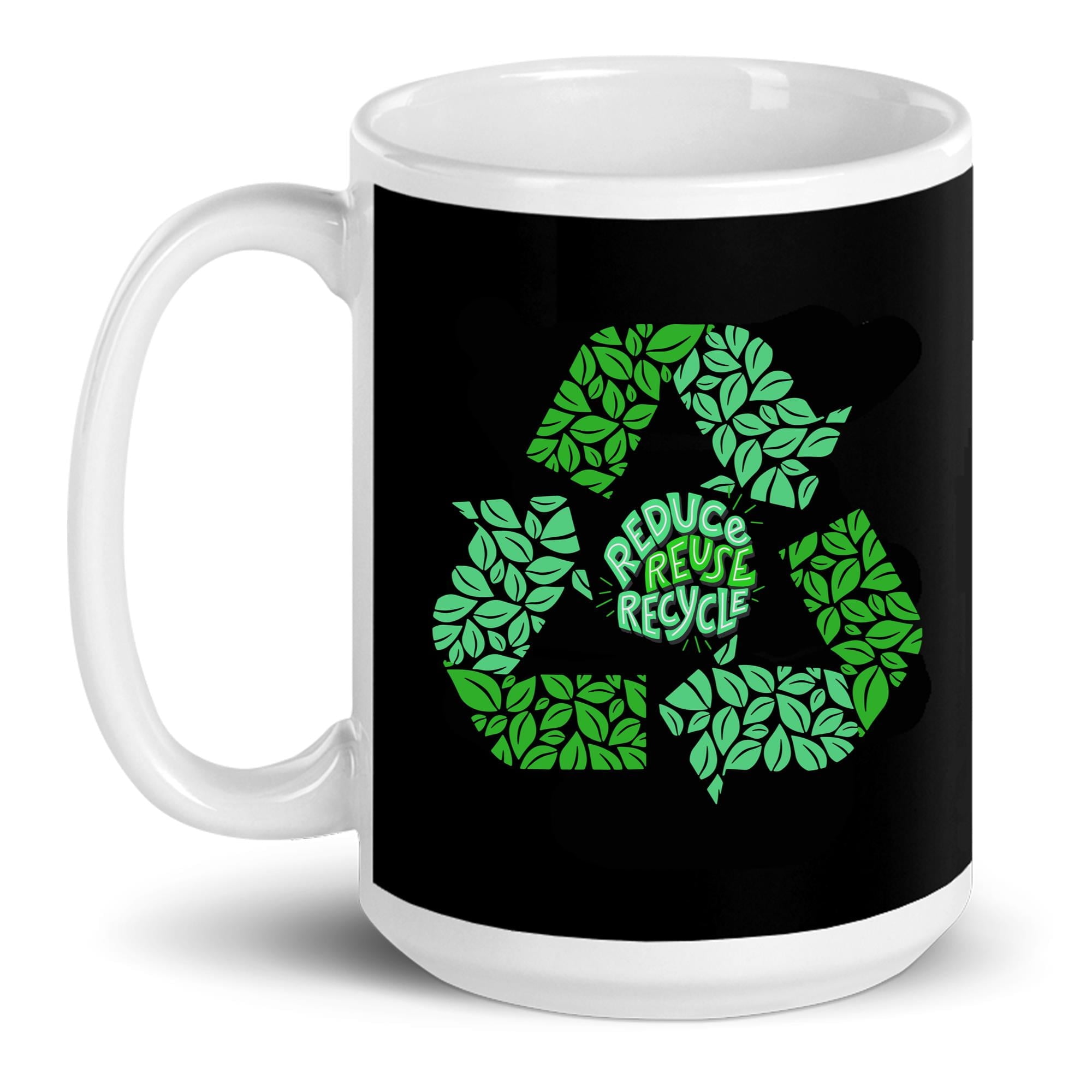 Earth Day Recycle Vintage Recycling Gift Ceramic Mug 15oz (White;15oz ...