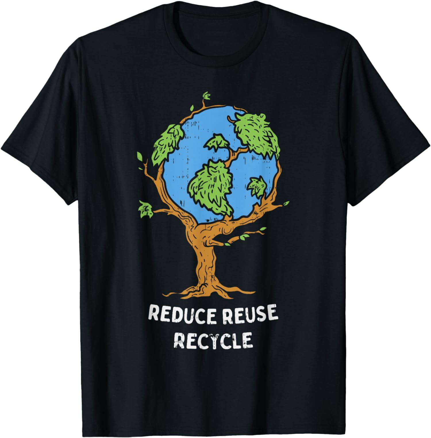 Earth Day Reduce Reuse Recycle Planet Tree T-Shirt - Walmart.com