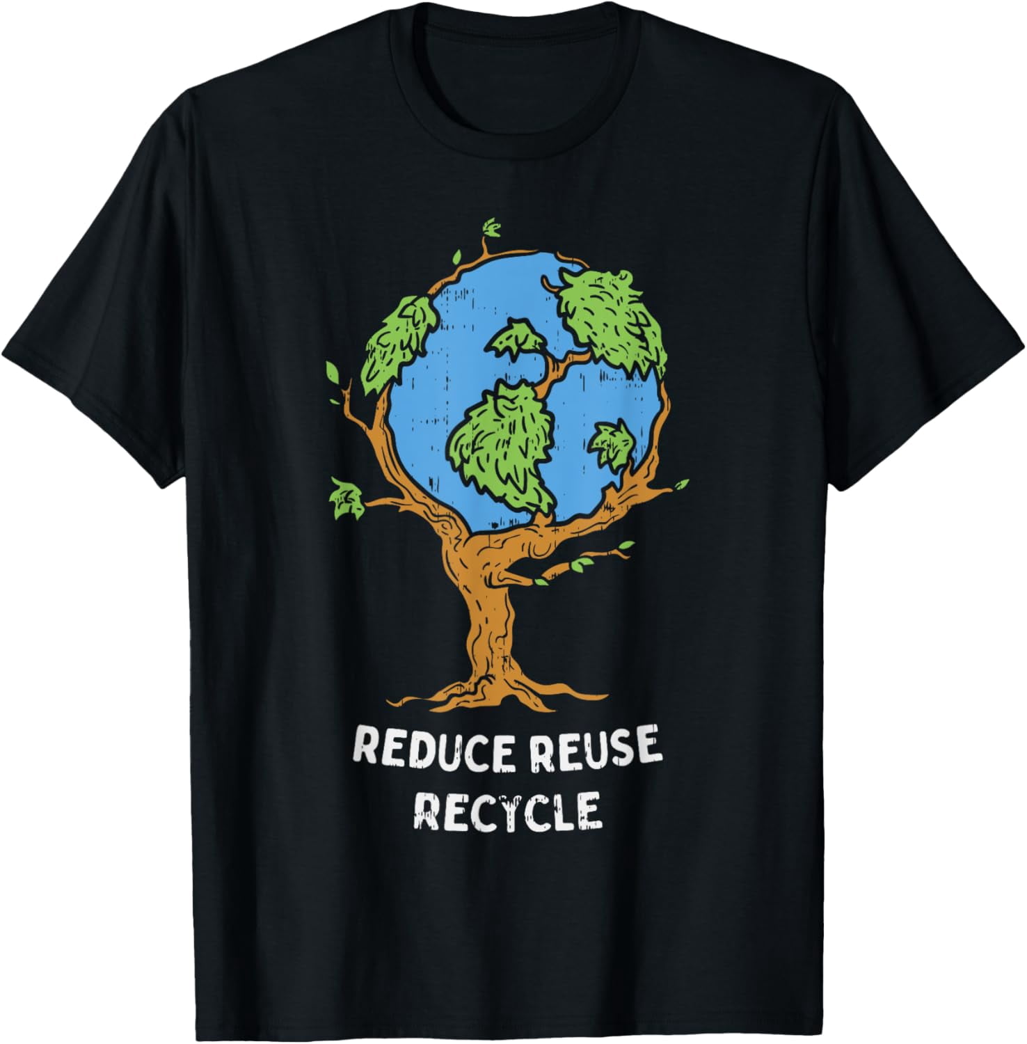Earth Day Reduce Reuse Recycle Planet Tree T-Shirt - Walmart.com