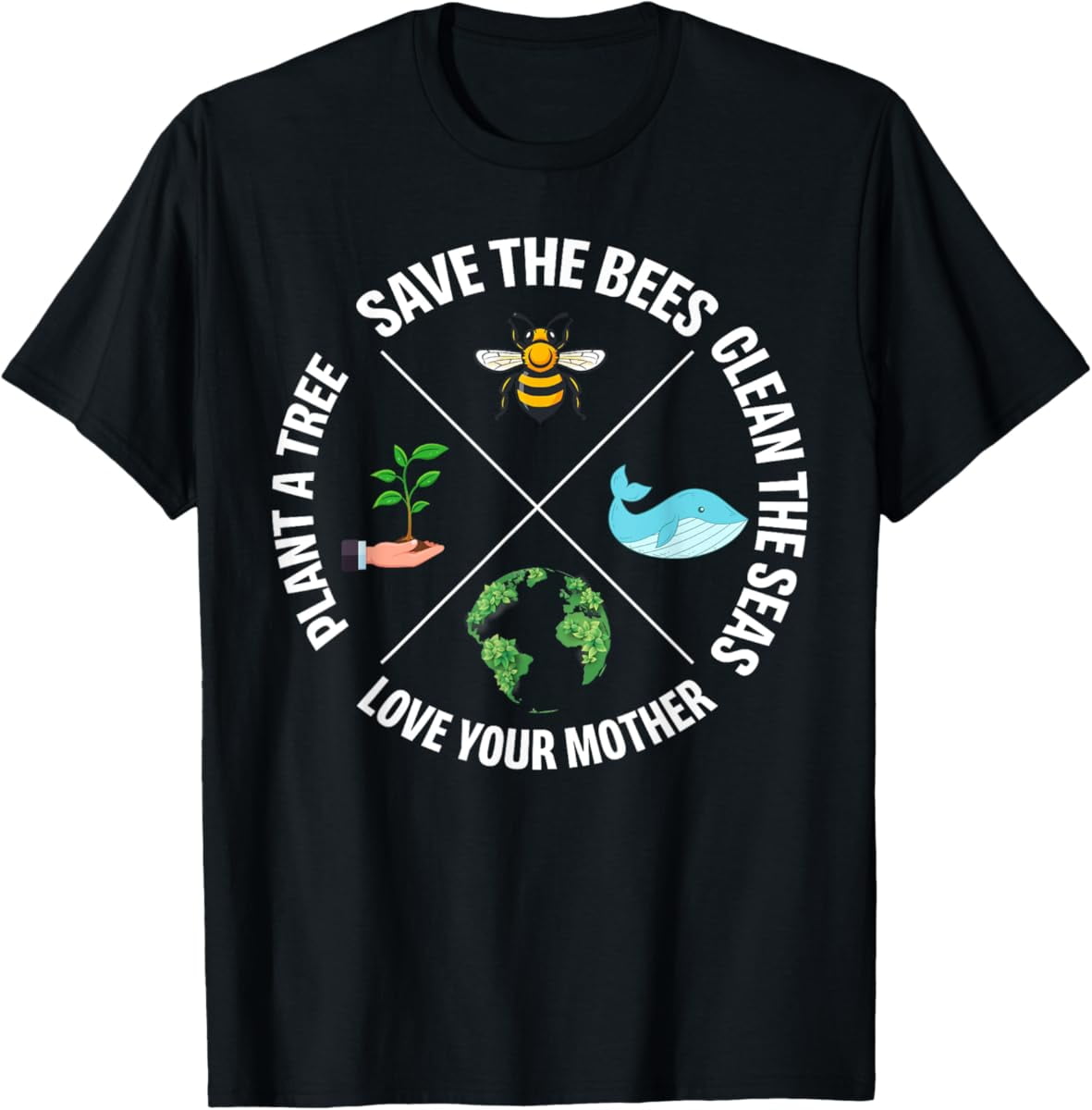 Earth Day Save The Bees Plant More Trees Clean The Seas Unisex T-Shirt ...