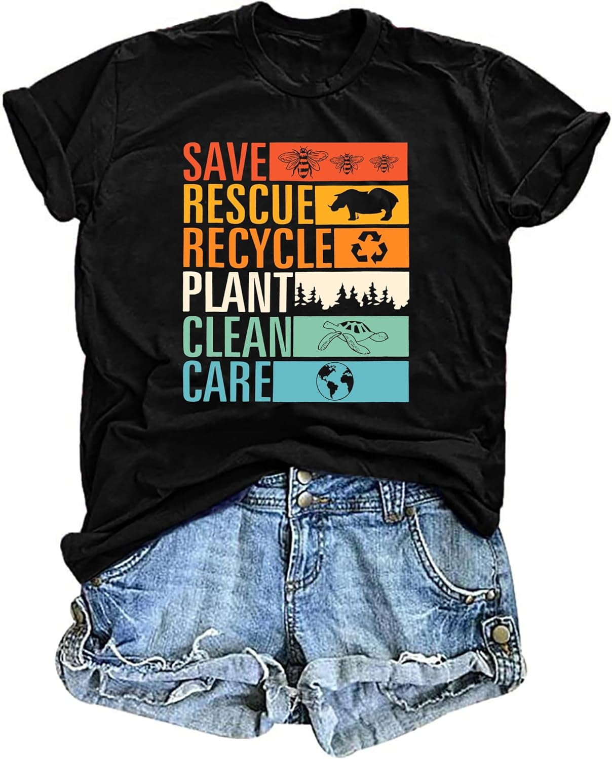 Earth Day Shirt Women Environment Day Shirts Save The Planet T-Shirt ...