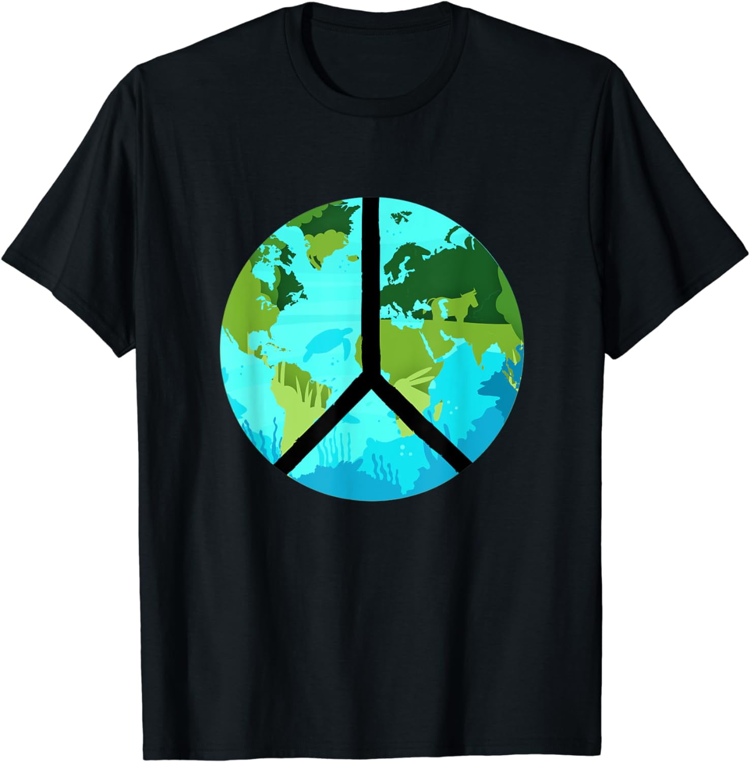 Earth Day World Peace Environmental Peace Sign Hippie T-Shirt - Walmart.com