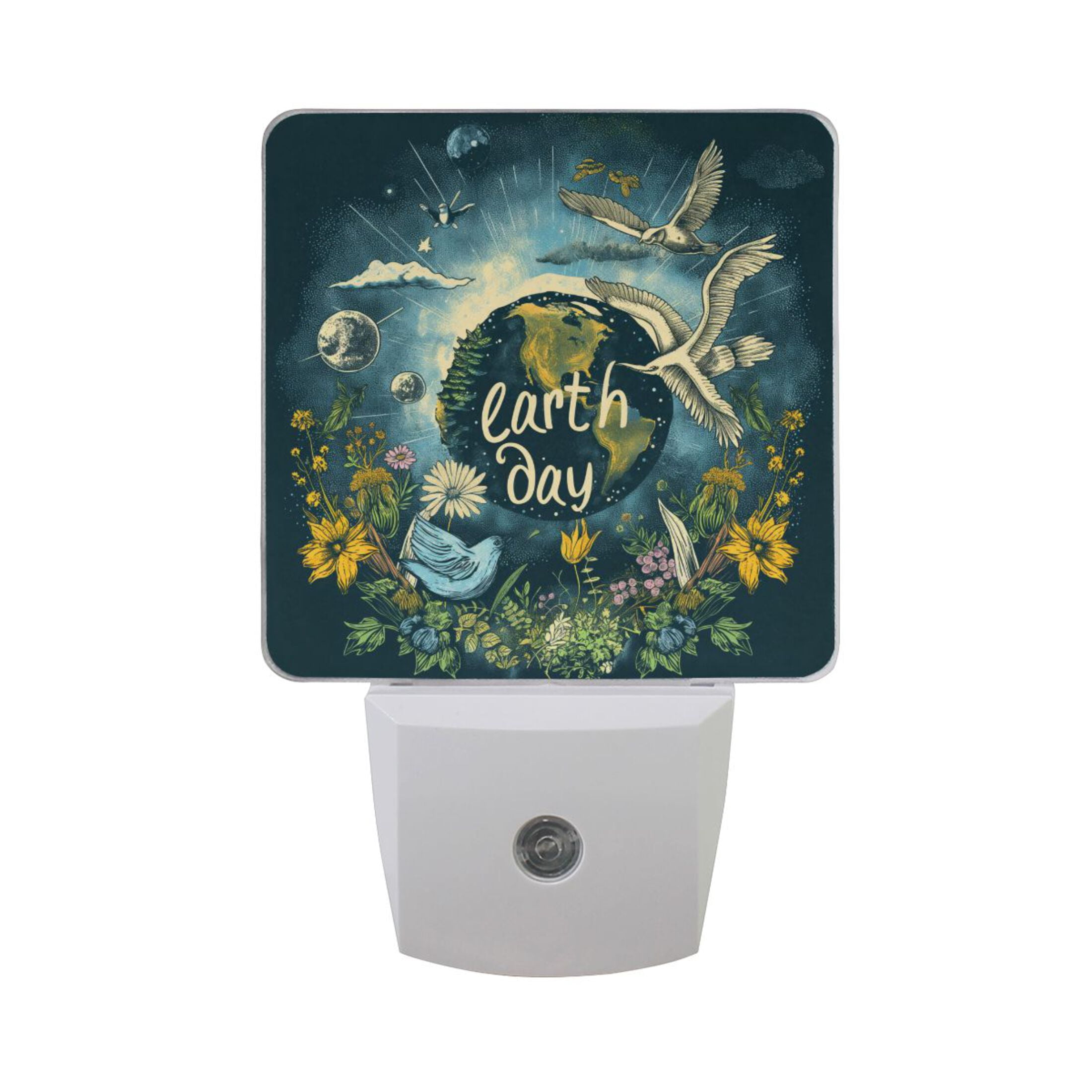 Earth Day Wreath Night Light 2 Pack LED Nightlight Plug into Wall Dusk ...