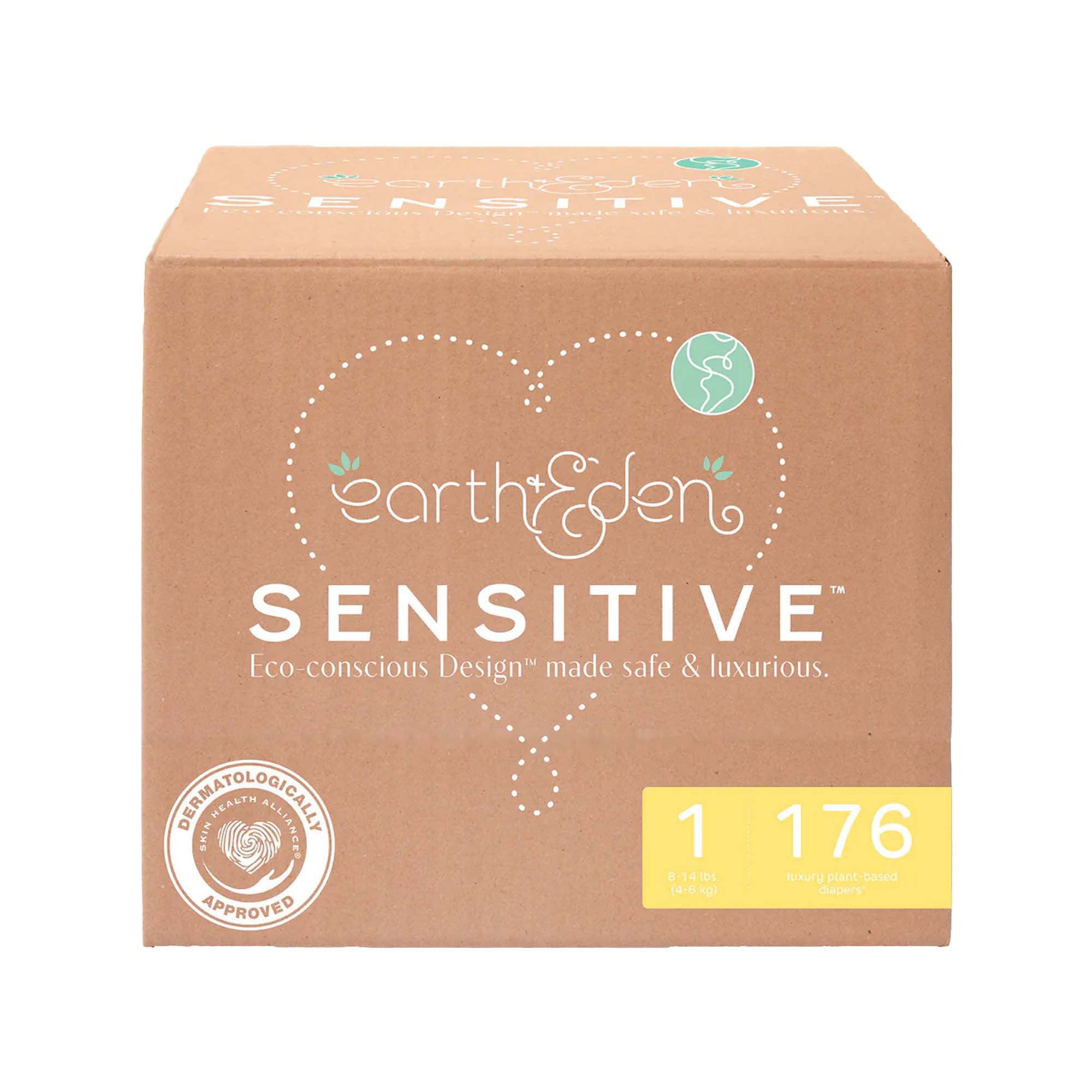 Earth & Eden Size 1 - 176 Count Natural, Non-Toxic & Skin-Safe Baby ...