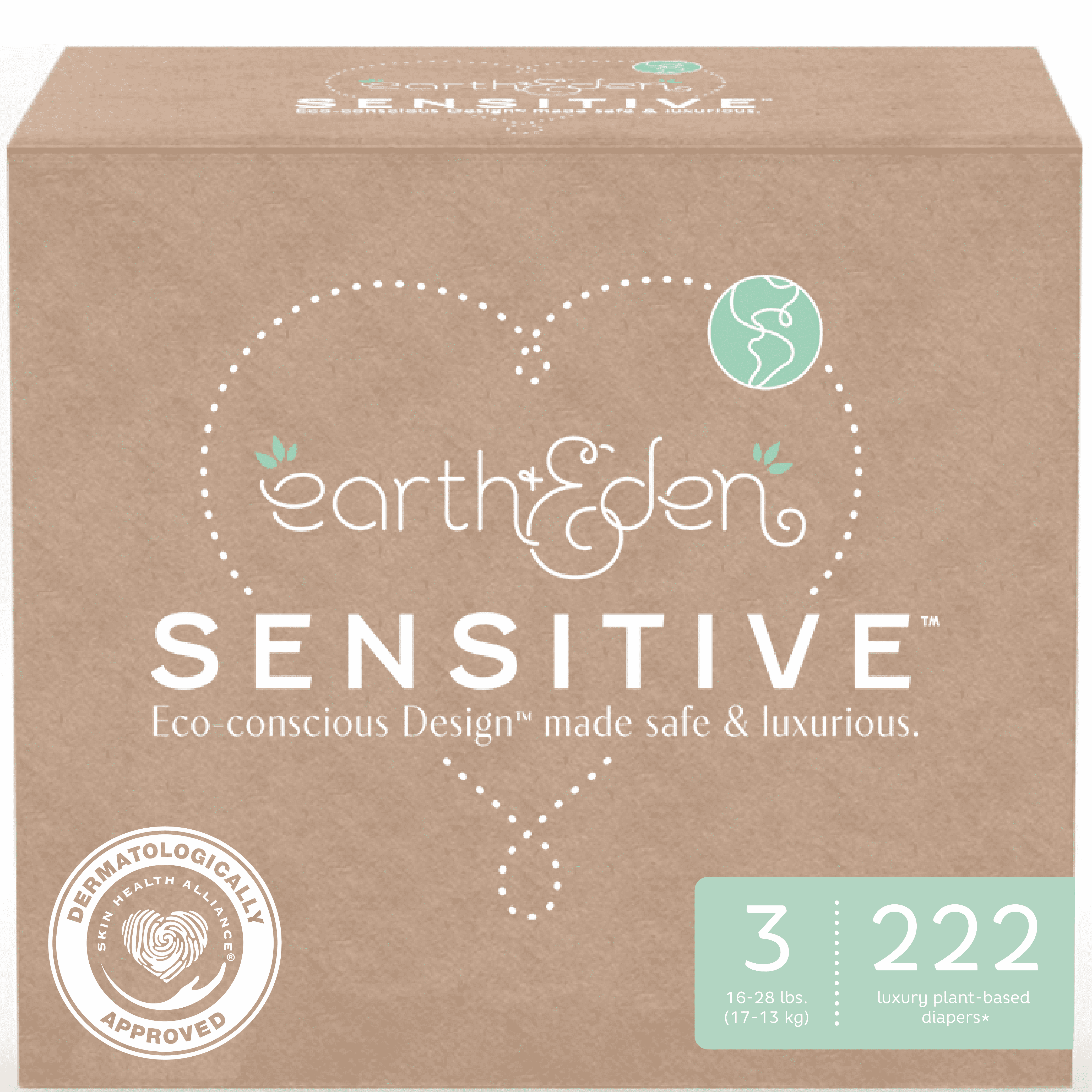 Earth & Eden Sensitive | Eco-Conscious & Hypoallergenic Diapers | Size ...
