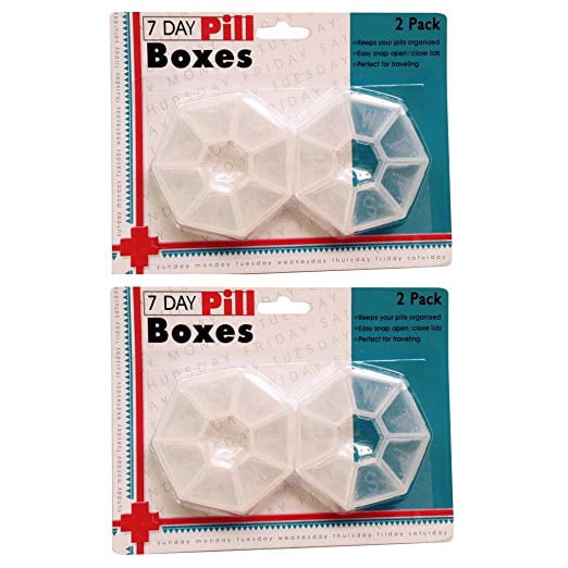 Earth-Edge Small 7- Day Pill Round Organizer Boxes (4 Pack) - Walmart ...