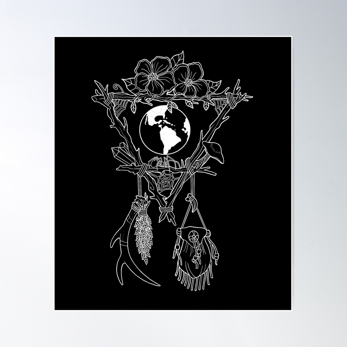 Earth Element Alchemy Symbol [White] Poster Wall Art, Modern Wall Decor ...
