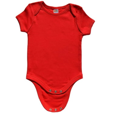 Bambini Red Interlock Cotton Bodysuit Short Sleeve Onesie - Walmart.com