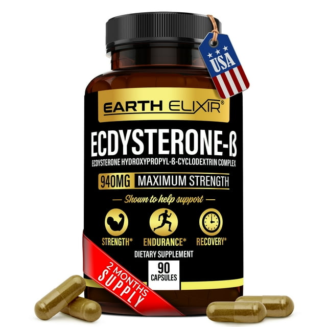 Earth Elixir Ecdysterone Supplements 940mg 90 Capsules 2 Month