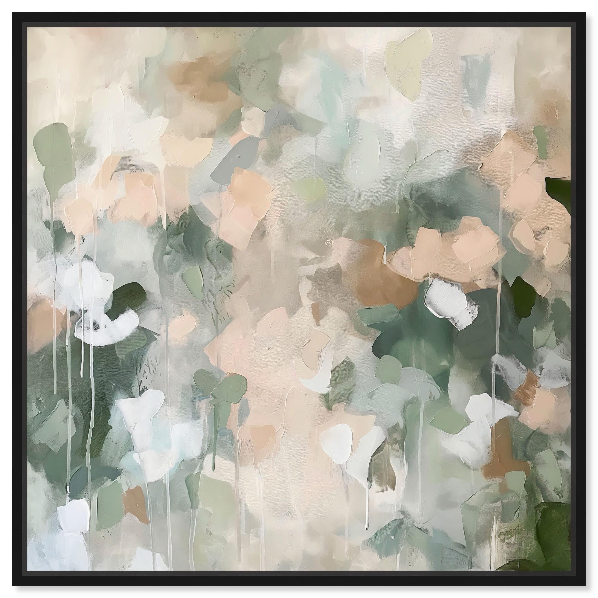 Earth & Emerald Rhythm Canvas Minimal Abstracts by Art Remedy, Black ...