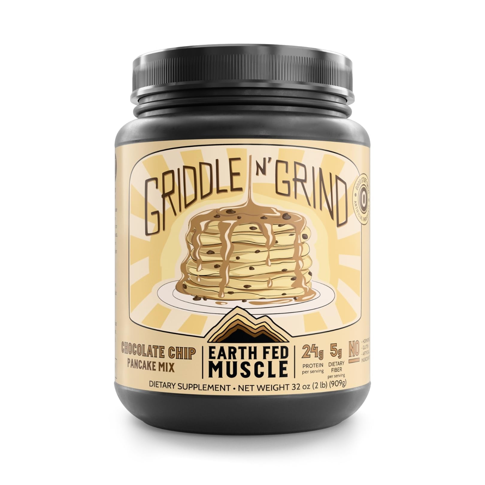 Earth Fed Muscle Griddle GGA1 N' Grind Chocolate Chip Protein Pancake ...