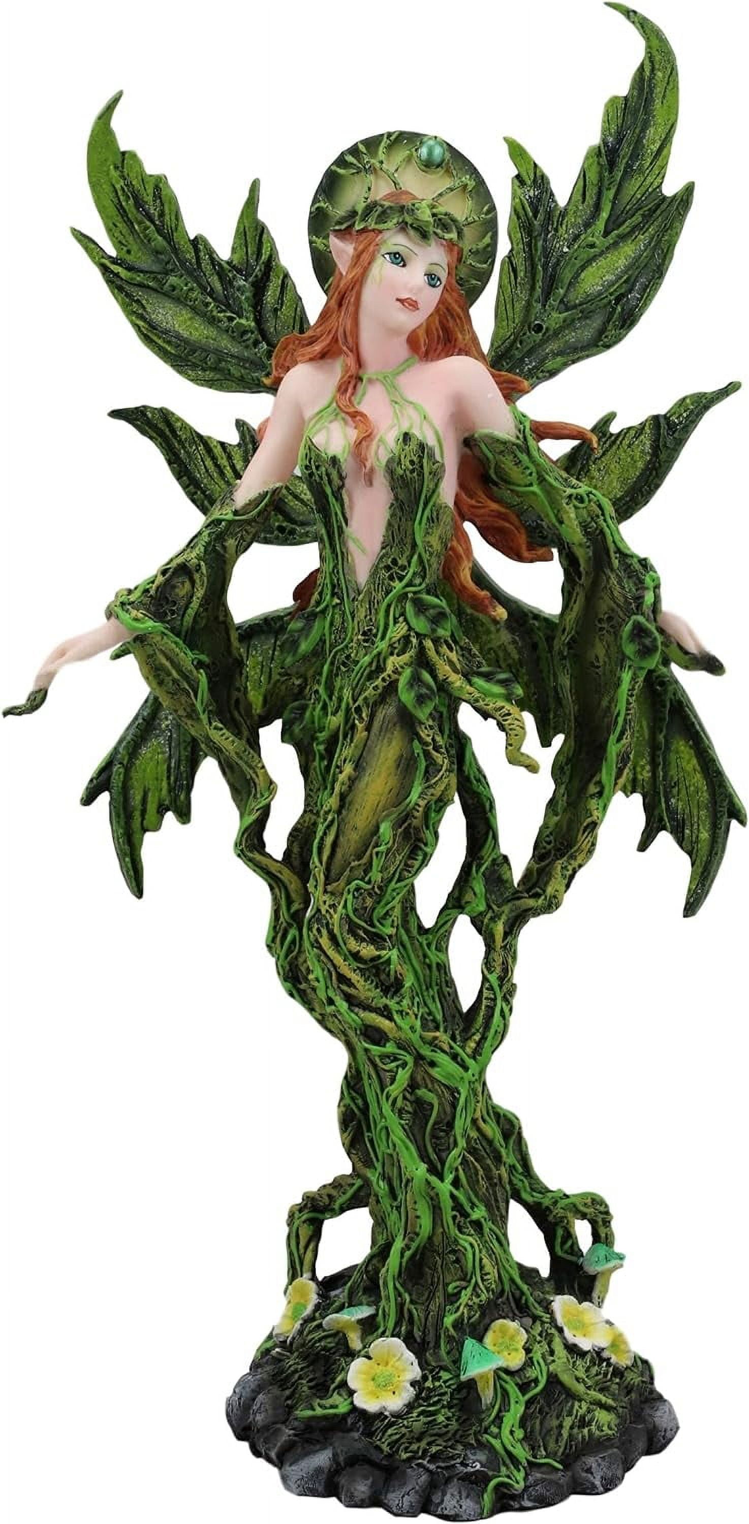 Earth Gaia Forest Green Roots Vines Crown Fairy Statue Decorative ...