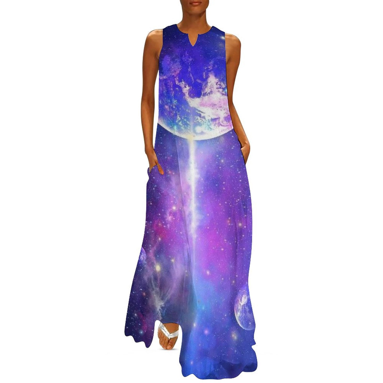 Earth Galaxy Space Long Dress Women's Summer Dress Elegant Guest ...