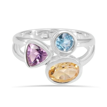 Earth Gems Jewelry Rutilated Quartz Ring Sterling Silver Ring Golden ...