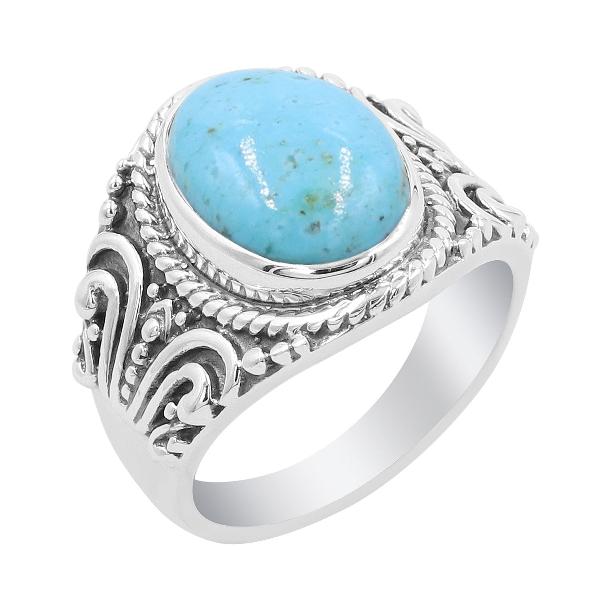 Earth Gems Jewelry Arizona Turquoise Ring Sterling Silver Ring Men's ...