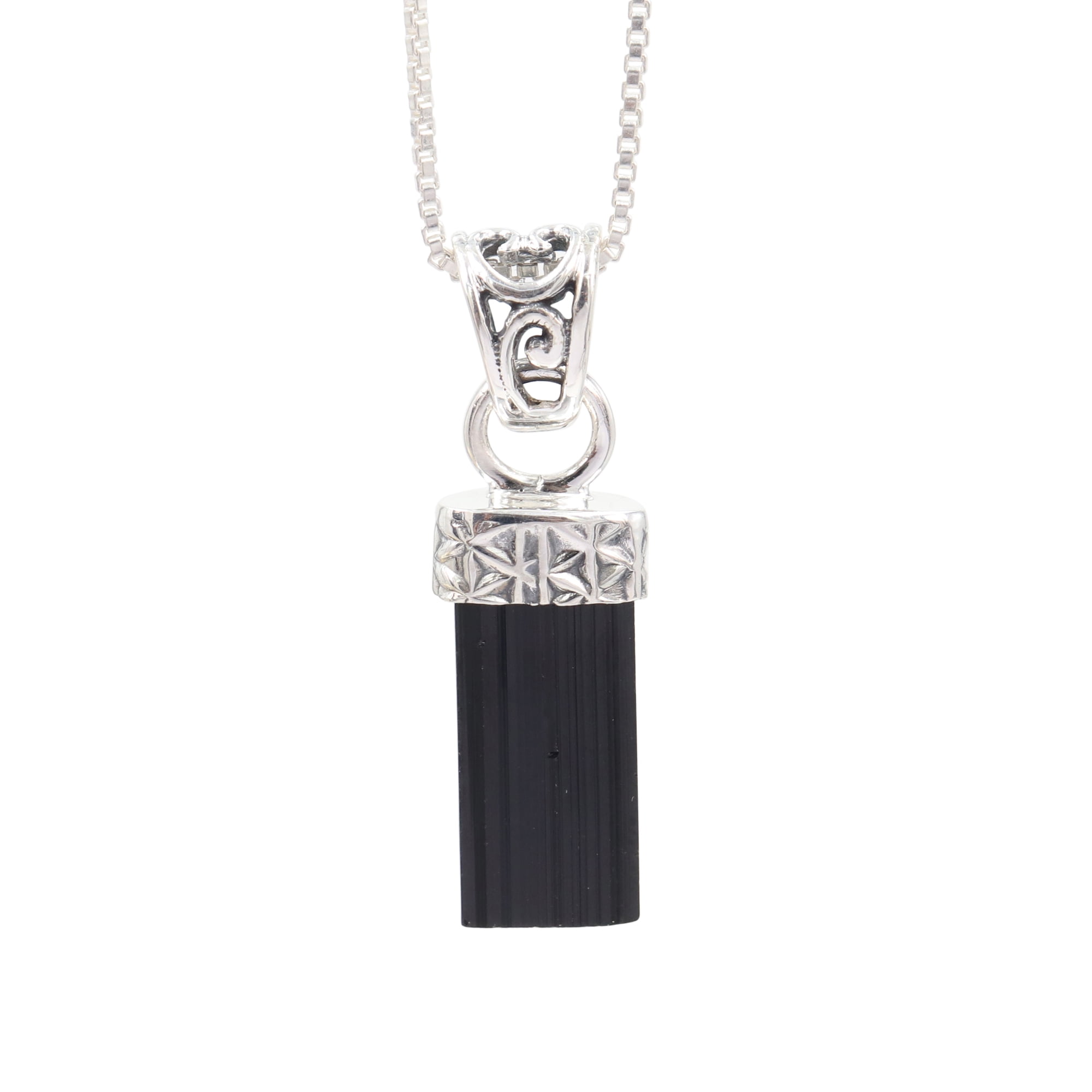 Earth Gems Jewelry Black Tourmaline Necklace Sterling Silver Necklace ...