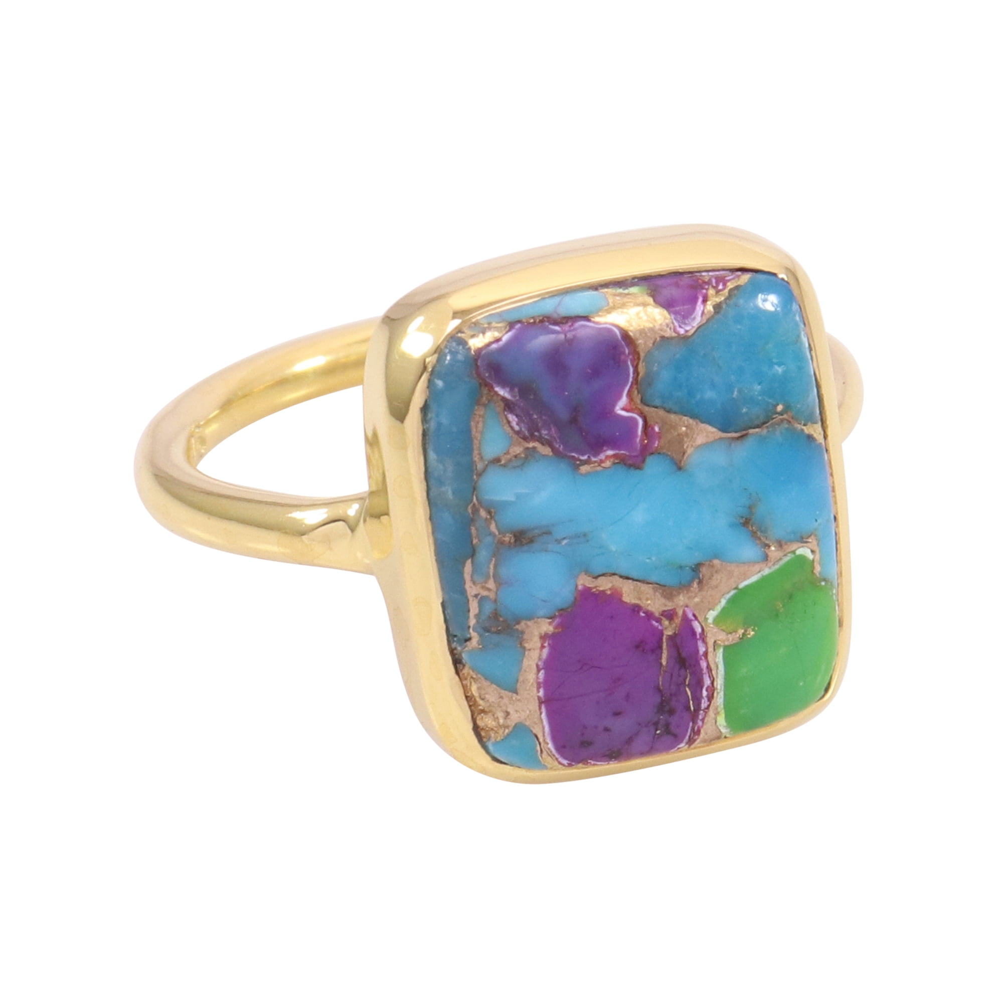Earth Gems Jewelry Green Purple Copper Turquoise Ring Sterling Silver ...