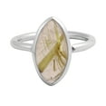 Earth Gems Jewelry Rutilated Quartz Ring Sterling Silver Ring Golden ...