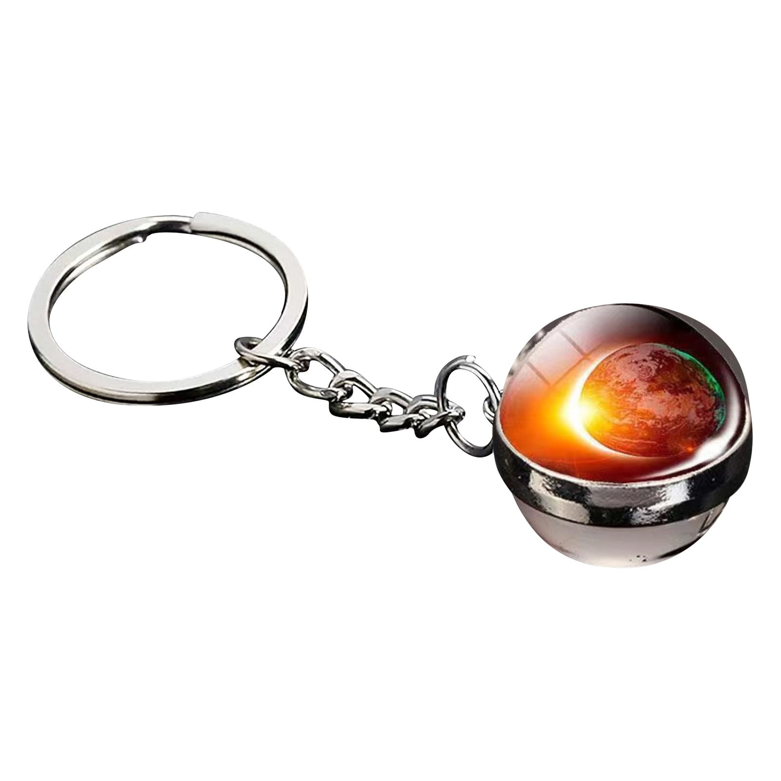 Earth Globe Keychain 3D Spinning World Map Key Ring with Durable Metal ...
