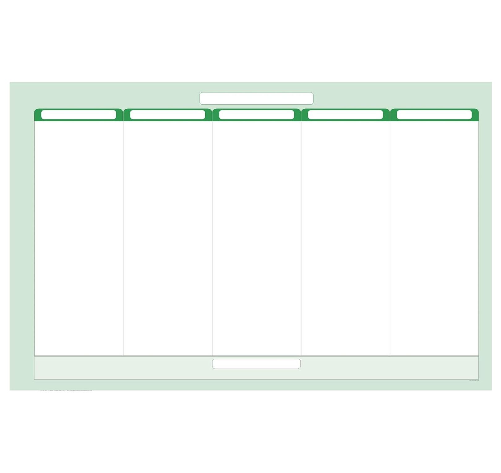 Earth Green 5-Column Dry-Erasable Task, Goals & Objectives Wall ...