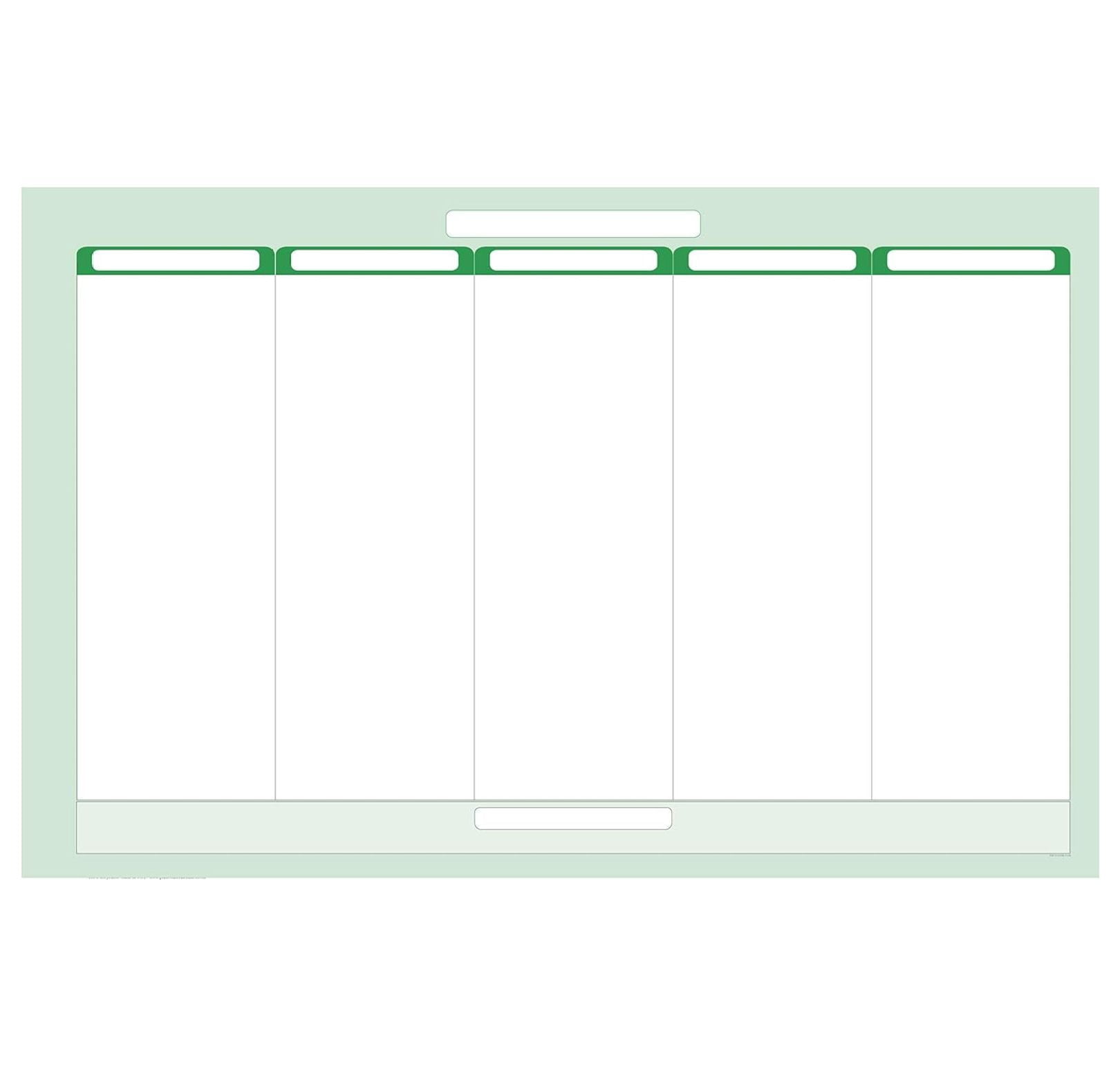 Earth Green 5-Column Dry-Erasable Task, Goals & Objectives Wall ...