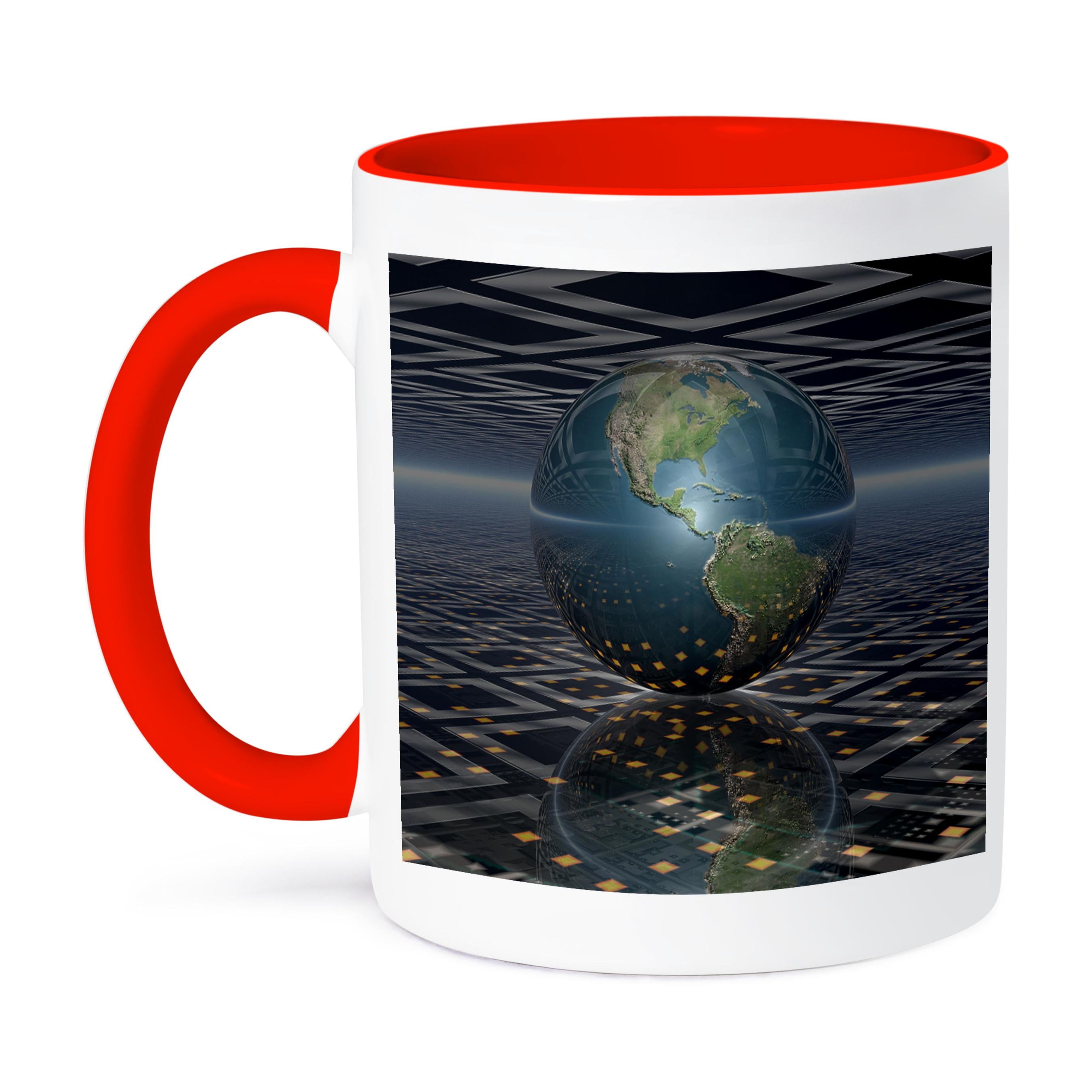 Earth Horizons Surreal Scene Of Reflecting Earth Globe Resting On ...