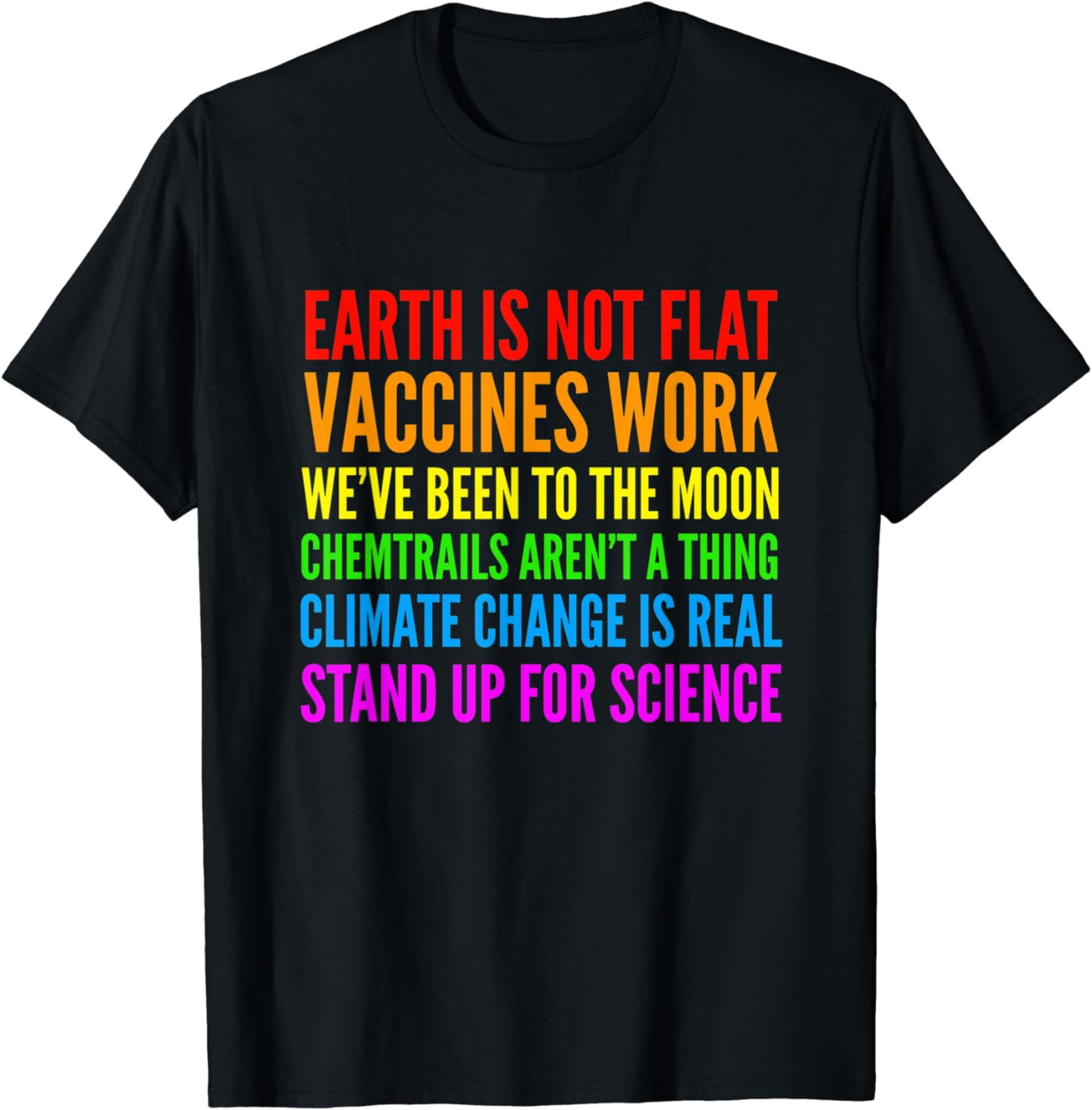Earth Is Not Flat T-Shirt | Stand Up For Science Teacher Tee - Walmart.com