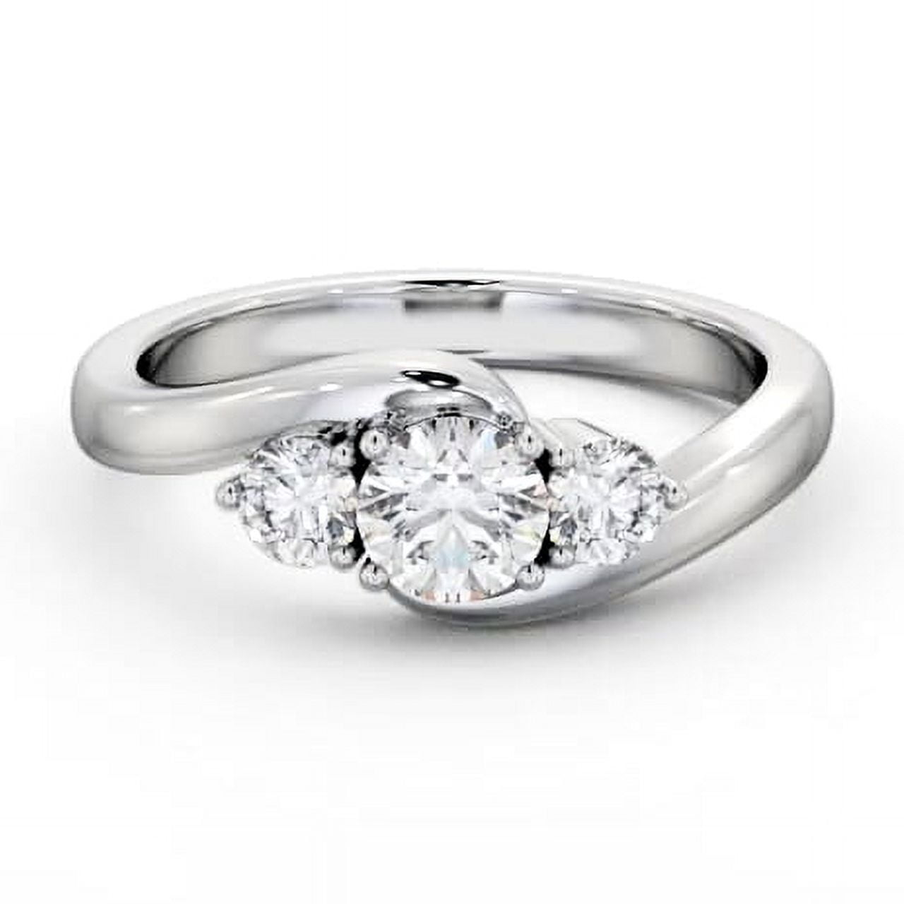 Earth Jewel 1.3 Ct Round Diamond Rings for Women's - 14K White Gold ...